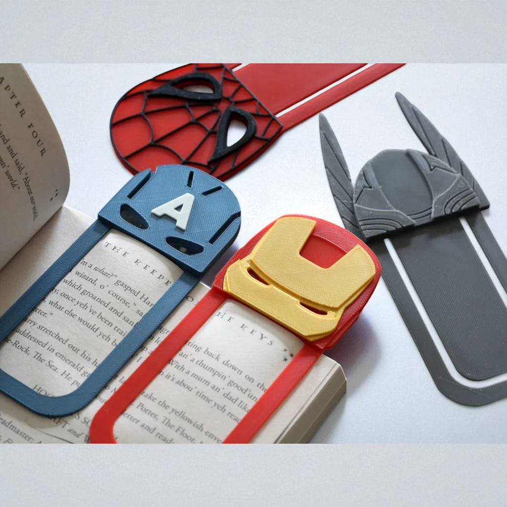 Avengers Bookmark – 3D Printed Superhero Page Marker | Set of 4 avenge ...